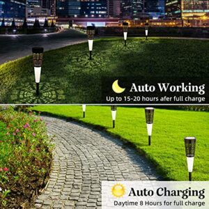 Vingtok Solar Pathway Lights 4 Pack, Solar Lights Outdoor Waterproof, 15 Hrs Long-Lasting LED Solar Powered Garden Path Lights for Walkway Yard Backyard Lawn Landscape Decorative (Warm White)