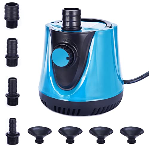 nongovee Aquarium Submersible Pump: 600GPH 2300L/H 45W Adjustable Displacement with 6ft Power Cord for Garden Waterfalls | Pool Covers | Hydroponics | Fish Tanks | Small Ponds | Fountains