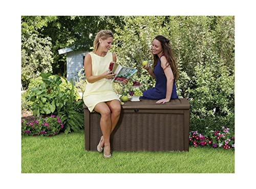 ALIDAM Deck Box Storage Box 110 Gallon Resin Deck Box-Organization and Storage for Patio Patio Deck Garden Furniture