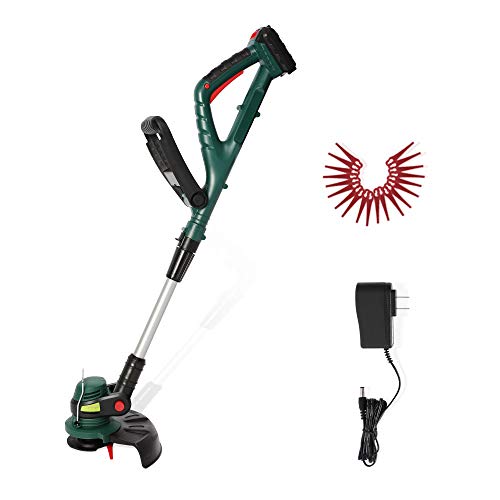 TRY & DO Cordless String Trimmer/Edger, 10” Electric Garden Weed Eater with 20V/2.0 AH Battery and Charger, Lightweight,70min Max Runtime,Battery Powered, for Cutting Grass