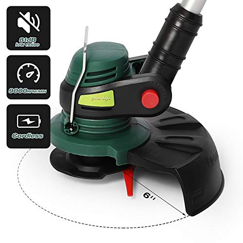 TRY & DO Cordless String Trimmer/Edger, 10” Electric Garden Weed Eater with 20V/2.0 AH Battery and Charger, Lightweight,70min Max Runtime,Battery Powered, for Cutting Grass