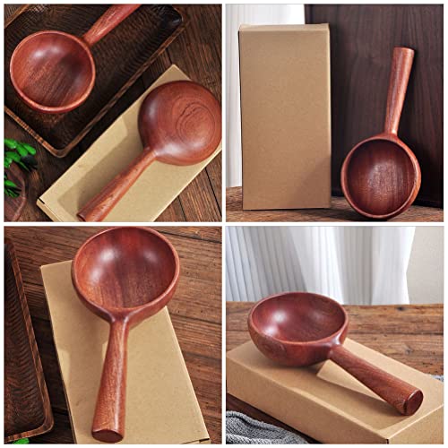 Cabilock Wooden Scoop Wooden Water Ladle Sauna Water Scoop Spa Spoon Bath Salts Spoon Japanese Style Water Ladle Dipper Bath Scoop Cup for Water Sauna Garden Wood Water Scoop Meatball Scoop