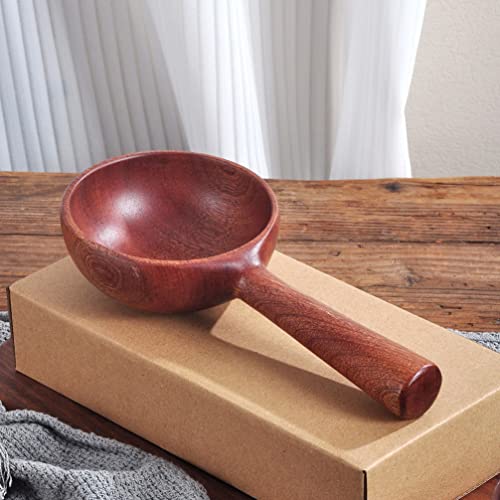 Cabilock Wooden Scoop Wooden Water Ladle Sauna Water Scoop Spa Spoon Bath Salts Spoon Japanese Style Water Ladle Dipper Bath Scoop Cup for Water Sauna Garden Wood Water Scoop Meatball Scoop