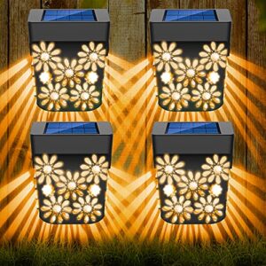 molbory solar deck lights outdoor – solar fence wall lights led garden decorative lighting waterproof automatic solar step lights solar powered fence lights for post front door stair pool backyard