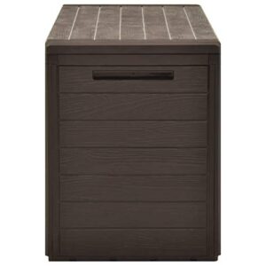 INLIFE 77 Gallon Garden Storage Box Outdoor Cushion Deck Patio Storage Chest Storing Pillow Tool Box Blanket Indoor Interior Container 45.7"x17.3"x21.7"(Brown)