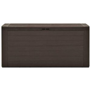 INLIFE 77 Gallon Garden Storage Box Outdoor Cushion Deck Patio Storage Chest Storing Pillow Tool Box Blanket Indoor Interior Container 45.7"x17.3"x21.7"(Brown)