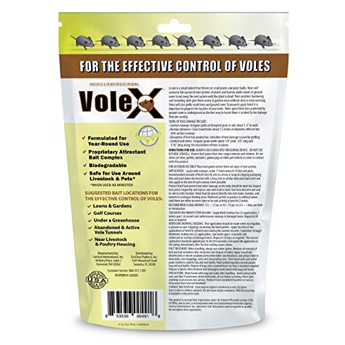 VoleX - Effective Against All Species of Voles. Safe for use Around People, Pets, Livestock, and Wildlife