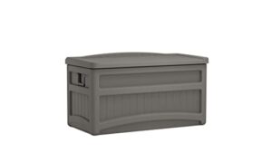 suncast 73 gallon indoor/outdoor medium deck storage box, stoney