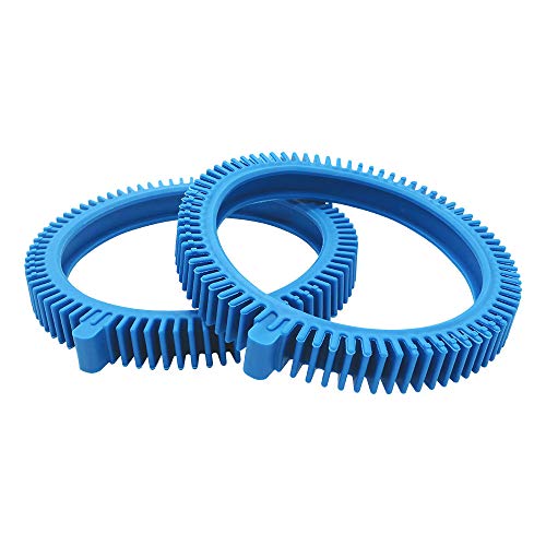 2 Pack Pool Cleaner Tires - Fits for Poolvergnuegen Pool Cleaner Parts 896584000-143 Blue Front Tire Kit with Super Hump