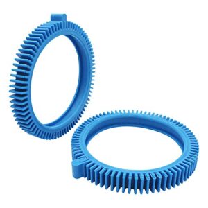 2 Pack Pool Cleaner Tires - Fits for Poolvergnuegen Pool Cleaner Parts 896584000-143 Blue Front Tire Kit with Super Hump