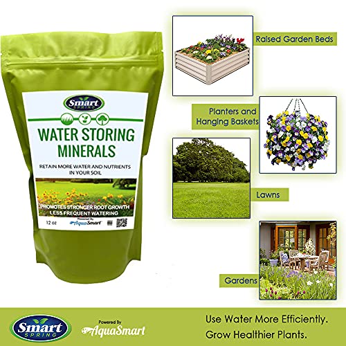 AquaSmart Water Storing Minerals – Fewer Plant Waterings for Indoor Pots and Outdoor Gardens – Self Watering Garden Soil Additive - Natural Non-Toxic Coated Magic Sand for Planters