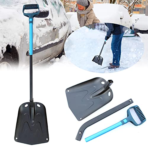 Snow Shovel for Driveway - Car Snow Shovel Large Capacity Foldable Lightweight Aluminum Alloy Telescopic Portable Snow Shovel Parent Child Play Snow Garden Camping Shovel