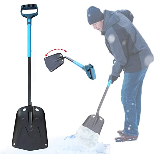 Snow Shovel for Driveway - Car Snow Shovel Large Capacity Foldable Lightweight Aluminum Alloy Telescopic Portable Snow Shovel Parent Child Play Snow Garden Camping Shovel