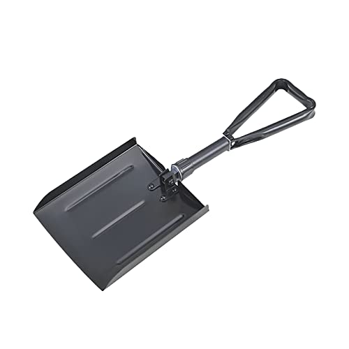 SKFVKAB Car Snow Shovel Large Capacity Foldable Lightweight Aluminum Alloy Telescopic Portable Snow Shovel Parent Child Play Snow Garden Camping Shovel Speed Clean Foam Car Interior (Black, One Size)