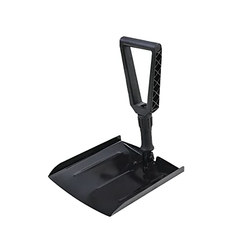 SKFVKAB Car Snow Shovel Large Capacity Foldable Lightweight Aluminum Alloy Telescopic Portable Snow Shovel Parent Child Play Snow Garden Camping Shovel Speed Clean Foam Car Interior (Black, One Size)