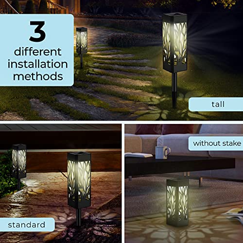 10 Pack Solar Pathway Lights Outdoor Waterproof - Upgraded LED for 2023 Garden Lights Solar Powered - Warm White Landscape Solar Yard Lights for Patio Walkways - Outdoor Solar Lights Decorative