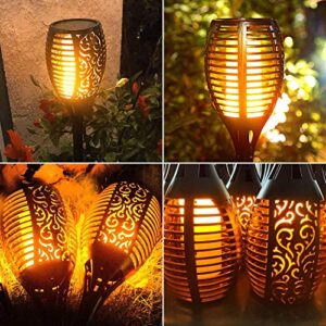 LazyBuddy Solar Outdoor Lights, 8 Pack Solar Torch Light with Flickering Flame, 33LED Solar Powered Tiki Torches for Outside Landscape Decoration Lighting for Garden, Pathway, Lawn, Dusk to Dawn