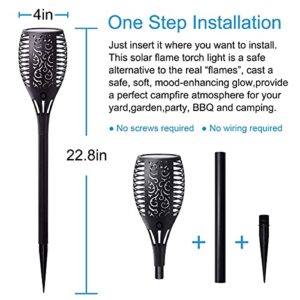 LazyBuddy Solar Outdoor Lights, 8 Pack Solar Torch Light with Flickering Flame, 33LED Solar Powered Tiki Torches for Outside Landscape Decoration Lighting for Garden, Pathway, Lawn, Dusk to Dawn