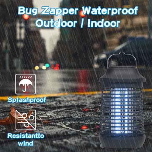 Bug Zapper Outdoor/Indoor,Mosquito Zapper 4200V High Powered Waterproof Electronic Mosquito Killer,15W UVA Mosquito Lamp Bulb,Fly Traps Patio Insects Killer,Trap Killer for Home,Kitchen, Backyard