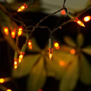 SEMILITS Halloween Decoration String Lights 100LED Orange Solar String Lights for Garden Home