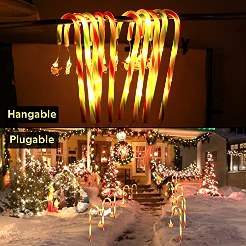 10pcs Christmas Candy Cane Lights 20” LED Christmas Candy Cane Pathway Marker Lights,Christmas Stakes Lights for Xmas Holiday Party Walkway Patio Garden Decor