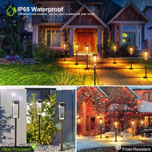 LETMY Solar Pathway Lights Outdoor, New Upgraded 6 Pack Solar Outdoor Lights, IP65 Waterproof Auto On/Off Solar Garden Lights Solar Powered Landscape Path Lights for Yard Lawn Patio Walkway Driveway