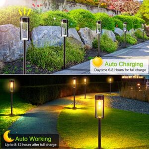 LETMY Solar Pathway Lights Outdoor, New Upgraded 6 Pack Solar Outdoor Lights, IP65 Waterproof Auto On/Off Solar Garden Lights Solar Powered Landscape Path Lights for Yard Lawn Patio Walkway Driveway