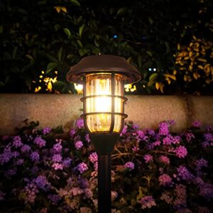 LETMY Solar Pathway Lights Outdoor, 2 Pack Bright Solar Lights Outdoor, IP65 Waterproof Auto On/Off Garden Lights Solar Powered Landscape Lighting for Yard Patio Walkway Driveway Pathway