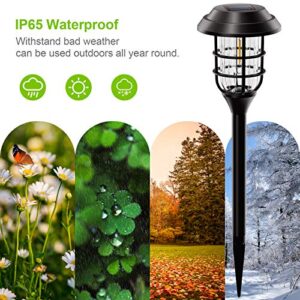 LETMY Solar Pathway Lights Outdoor, 2 Pack Bright Solar Lights Outdoor, IP65 Waterproof Auto On/Off Garden Lights Solar Powered Landscape Lighting for Yard Patio Walkway Driveway Pathway