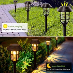 LETMY Solar Pathway Lights Outdoor, 2 Pack Bright Solar Lights Outdoor, IP65 Waterproof Auto On/Off Garden Lights Solar Powered Landscape Lighting for Yard Patio Walkway Driveway Pathway