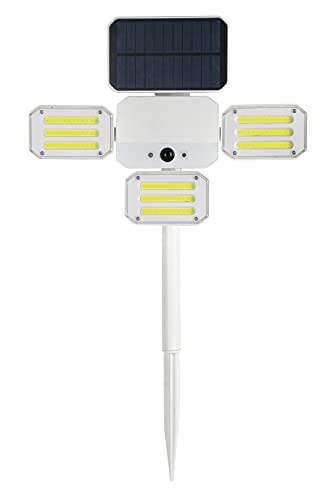 Bionic Floodlight Deluxe White by Bell+Howell Solar Lights Outdoor Motion Sensor LED Outdoor Lights Swiveling Light 108 High Power LED Bulbs in Adjustable Panels for Garden Patio As Seen On TV