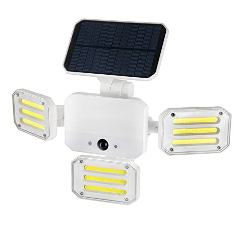 Bionic Floodlight Deluxe White by Bell+Howell Solar Lights Outdoor Motion Sensor LED Outdoor Lights Swiveling Light 108 High Power LED Bulbs in Adjustable Panels for Garden Patio As Seen On TV