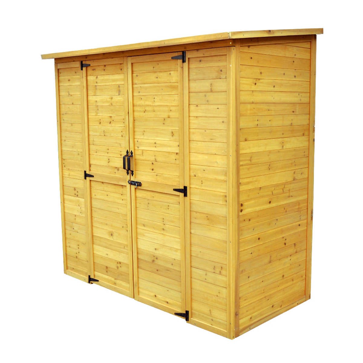 Leisure Season ELSS2003 Extra Large Outdoor Storage Shed - Brown - Wooden Gardening Lockers, Closet - Tool Organizer Cabinet with Double Doors, Adjustable Shelves - Yard, Garden, Lawn Patio Furniture