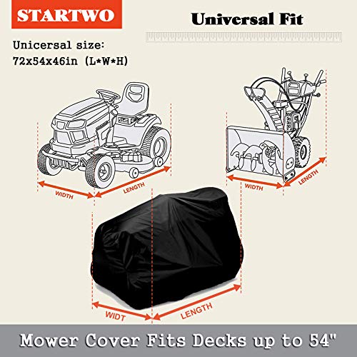 Lawn Mower Cover, Heavy Duty Waterproof Universal Fit Mower Cover, UV Protection Tractor Mower Cover, All Season/Weather Protection