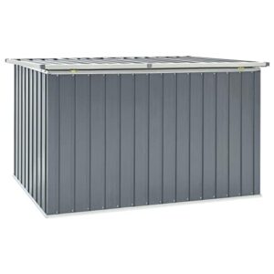 outdoor garden storage box – large weather-resistant deck box for pool accessories and garden tools – patio storage container with galvanized steel – suitable for indoor and outdoor use – grey