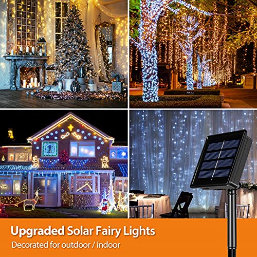 KPafory Solar String Lights Outdoor,2 Pack Waterproof Solar Fairy Lights 36FT 100LED 8 Modes Copper Wire Lights for Patio Yard Trees Christmas Wedding Banquet Garden Decorations,Green