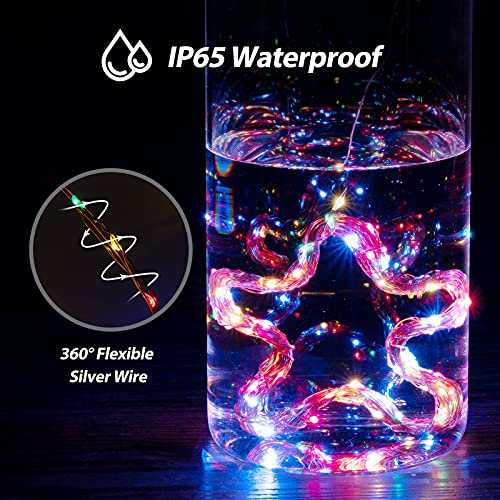 KPafory Solar String Lights Outdoor,2 Pack Waterproof Solar Fairy Lights 36FT 100LED 8 Modes Copper Wire Lights for Patio Yard Trees Christmas Wedding Banquet Garden Decorations,Green