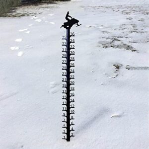 hglyxoae 36in snow gauge outdoor iron art snow gauge snow measuring stick outdoor snowflake snow measuring device gauge handmade snow measuring stick for garden yard decoration gift (snow motocycle)