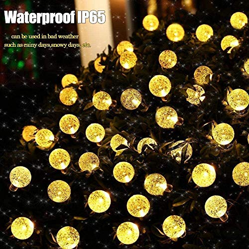 UPON Solar String Lights, 60 LED Outdoor Garden Solar Lights Crystal Ball Decorative Lights 36Ft Waterproof Indoor Outdoor Fairy Lights for Garden, Patio, Yard, Christmas [Warm White]