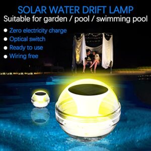 MIS1950s Floating Pool Lights, Solar Water Floating Light Outdoor Waterproof Night Light Home Garden Pool Floating Decorative Light for Swimming Pool, Beach, Garden Pond