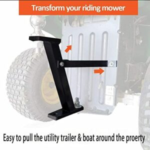 YeSeHow Trailer Hitch for Lawn Mower Garden Tractor Heavy Duty Hitch Compatible with for John Deere Cub Cadet Husqvarna Craftsman Riding Mowers,Solid Iron Construction Black Powder Coated