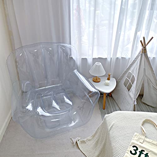 Clear Inflatable Chair for Game Room/Party/Livingroom/Bedroom/Swimming Pool,Transparent Couch Sofa for Lawn