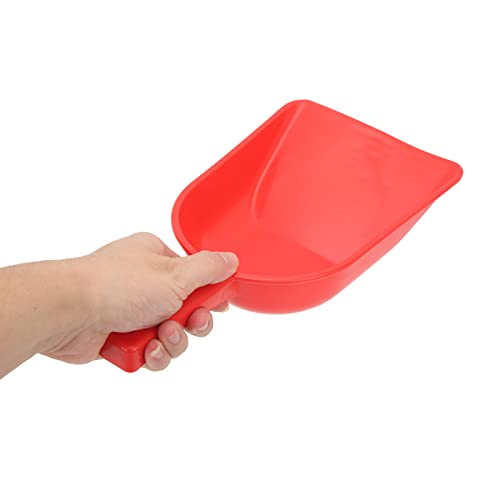 Plastic Feed Shovel PE Refrigerator Ice Mini Snow Scoop Garden Sand Shovel, Handle with Hook((Red))