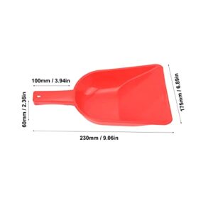 Plastic Feed Shovel PE Refrigerator Ice Mini Snow Scoop Garden Sand Shovel, Handle with Hook((Red))