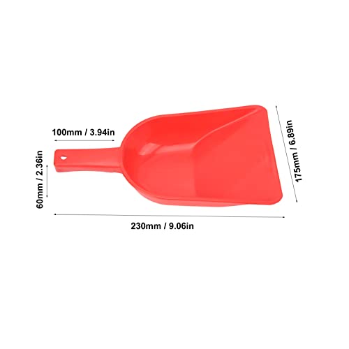 Plastic Feed Shovel PE Refrigerator Ice Mini Snow Scoop Garden Sand Shovel, Handle with Hook((Red))