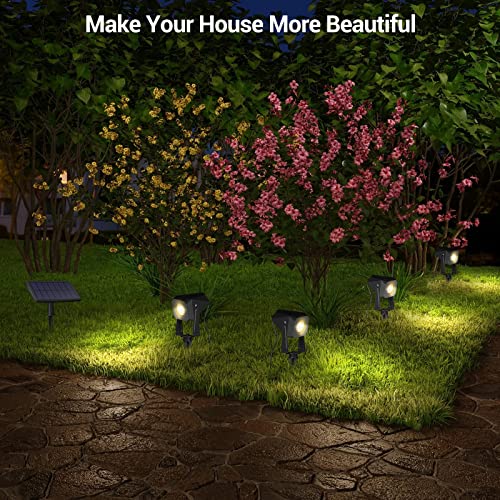 ropelux Solar Spot Lights Outdoor, Solar Outdoor Lights 3000 mAH, Solar Landscape Lights IP65 Waterproof with 36ft Cable Auto On/Off, Outdoor Landscape Lighting for Garden/Yard/Pool/Bushes/Lawn/Tree