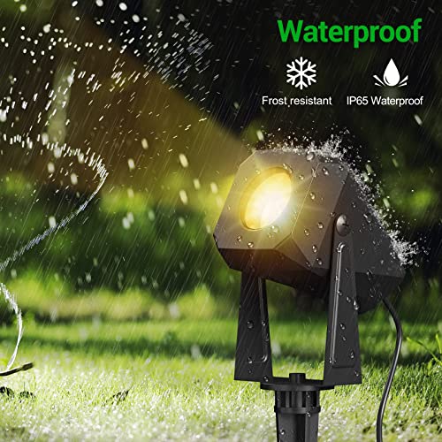 ropelux Solar Spot Lights Outdoor, Solar Outdoor Lights 3000 mAH, Solar Landscape Lights IP65 Waterproof with 36ft Cable Auto On/Off, Outdoor Landscape Lighting for Garden/Yard/Pool/Bushes/Lawn/Tree