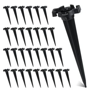 200-pack plastic light stakes, 4.5 inch christmas yard stakes for c7 c9 christmas lights outdoor, universal light stakes for outdoor holiday lights use on garden lawn patio path walkway – black