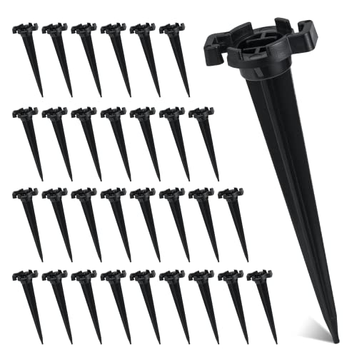 200-Pack Plastic Light Stakes, 4.5 Inch Christmas Yard Stakes for C7 C9 Christmas Lights Outdoor, Universal Light Stakes for Outdoor Holiday Lights Use on Garden Lawn Patio Path Walkway – Black