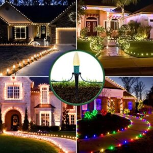 200-Pack Plastic Light Stakes, 4.5 Inch Christmas Yard Stakes for C7 C9 Christmas Lights Outdoor, Universal Light Stakes for Outdoor Holiday Lights Use on Garden Lawn Patio Path Walkway – Black